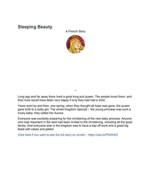 Sleeping beauty (play script) | PDF