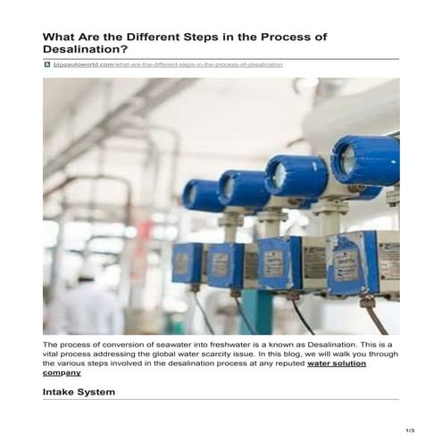 What Are the Different Steps in the Process of Desalination? | PDF