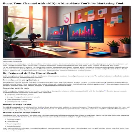 VidIQ: Analyze, Optimize and Grow your YouTube Channel | PDF