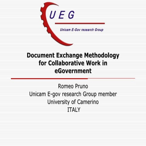 Document Exchange Methodology for Collaborative Work in eGovernment | PPT