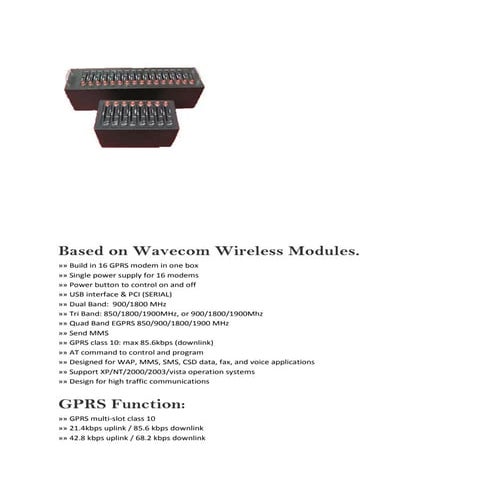 bulk sms mdem wavecom 16 port | PDF