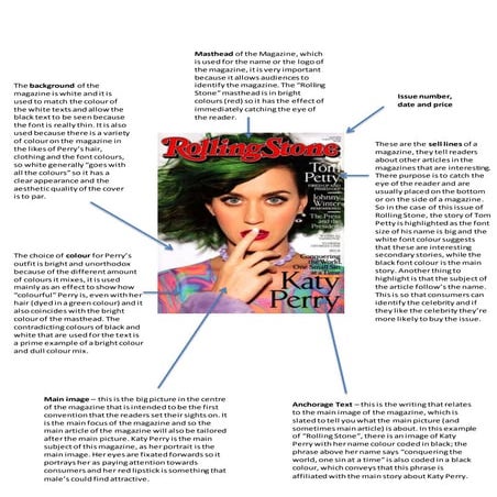 Annotation of an Existing Magazine Front Cover #1 | DOCX