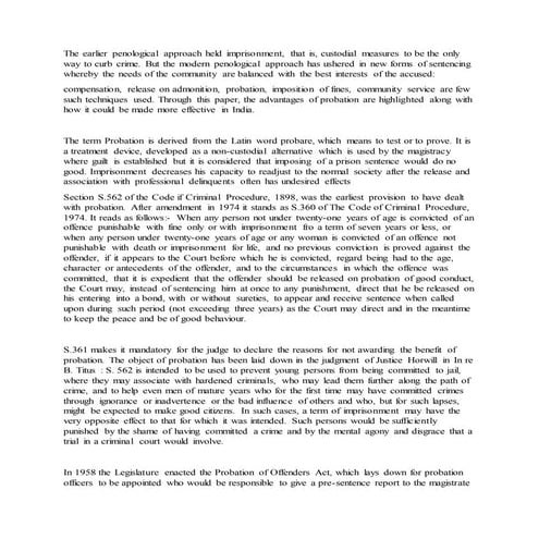 provation of offender act and crpc | DOCX