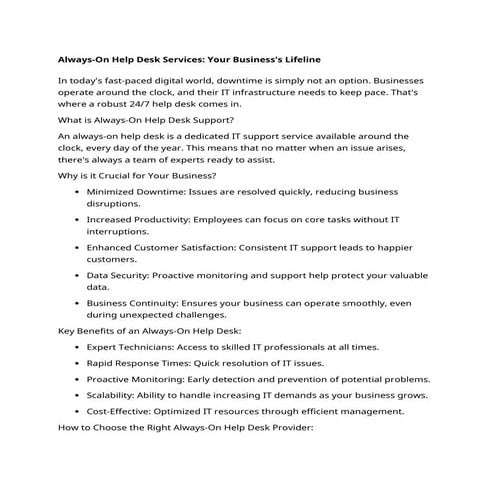 Round-the-Clock Network Operations Center (NOC) for MSPs | PDF