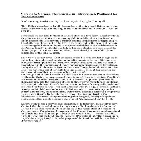 The Invisible Hand of God in Esther | PPT
