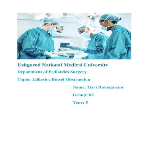 Adhesive Bowel Obstruction | PDF