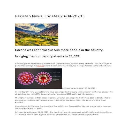 pakistan news updates 23-04-2020 | PDF