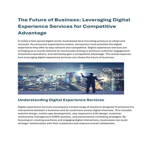 The Future of Business: Leveraging Digital Experience Services for ...
