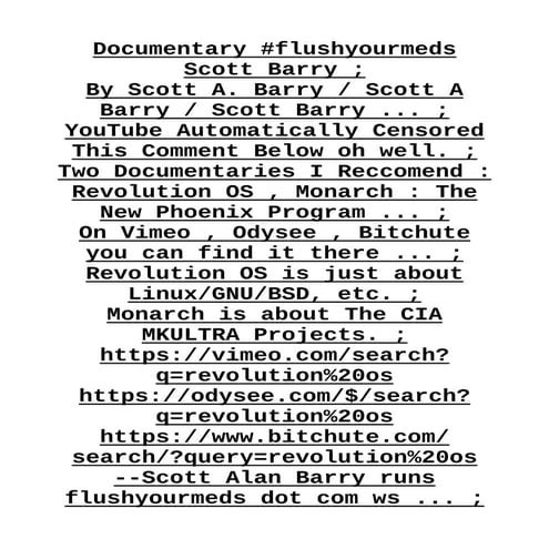 Documentary #flushyourmeds Scott A. Barry | PDF