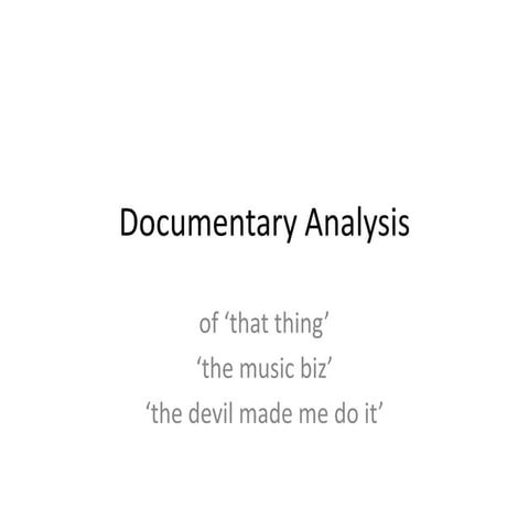 Documentary analysis | PPTX