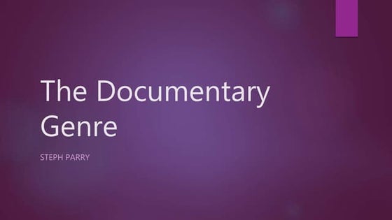 Media A2 research | PPTX | Documentary | Genres