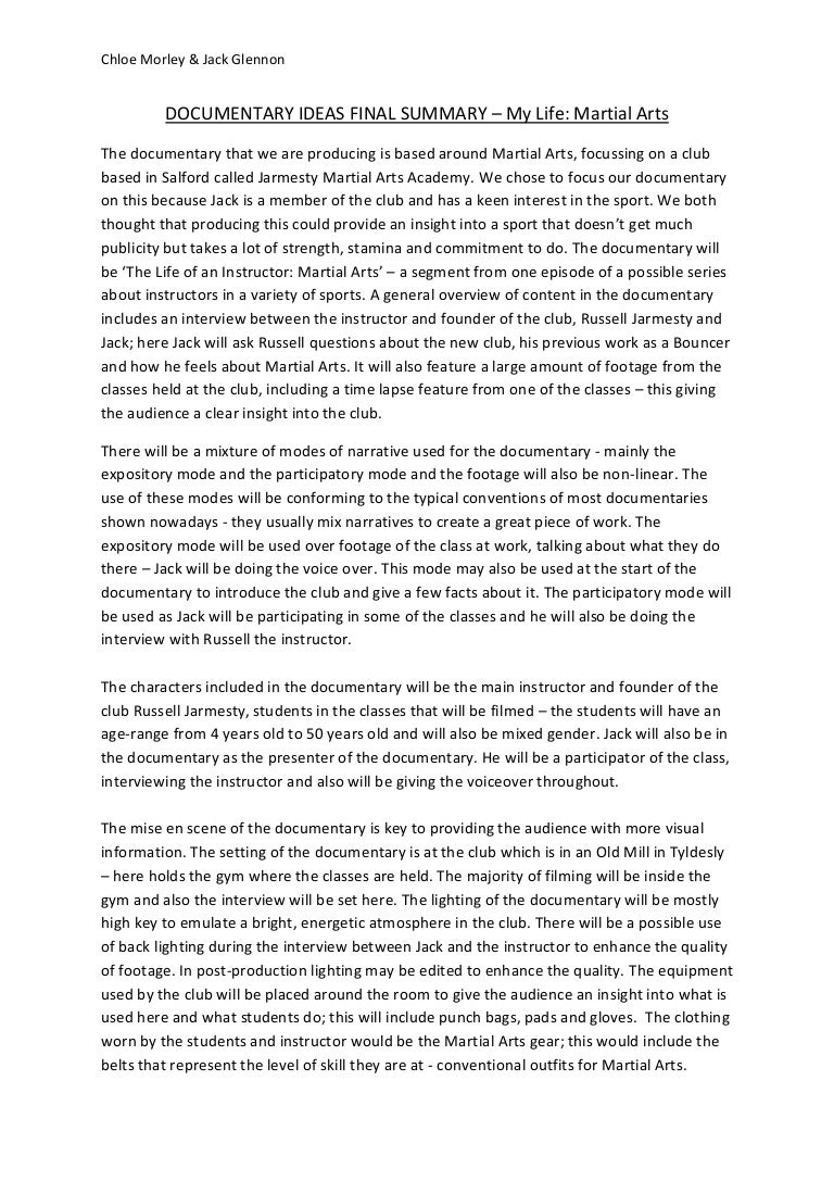 Documentary Ideas Final Summary documentary-ideas-final-summary
