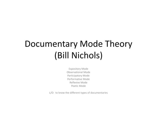 Basic Documentary Genres Outline