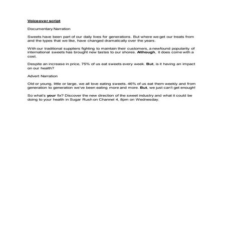 Documentary Narration | DOCX