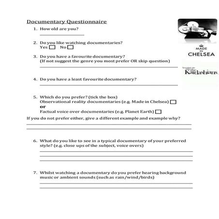 Documentary questionnaire | DOCX