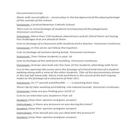 Documentary Script | PDF