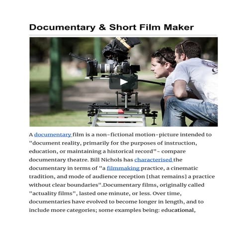 Documentary & short film maker | PDF