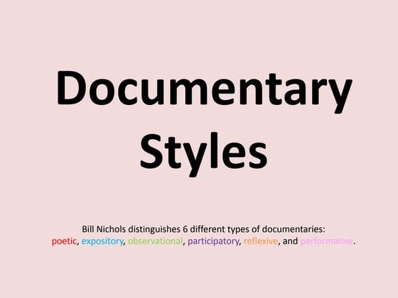 6 modes of documentaries | PPTX