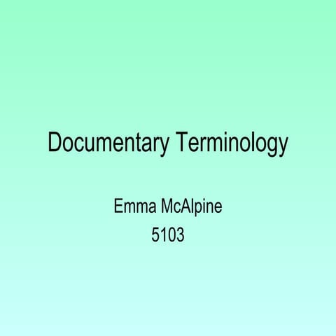 Documentary Terminology | PPT