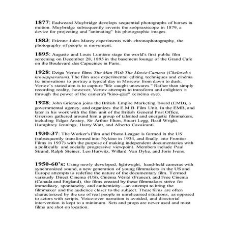 Documentary History Timeline | DOCX