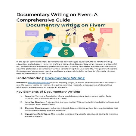 Documentary Writing on Fiverr A complete Guide | PDF