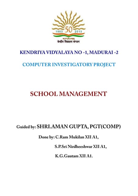 computer science project class 12th | PDF