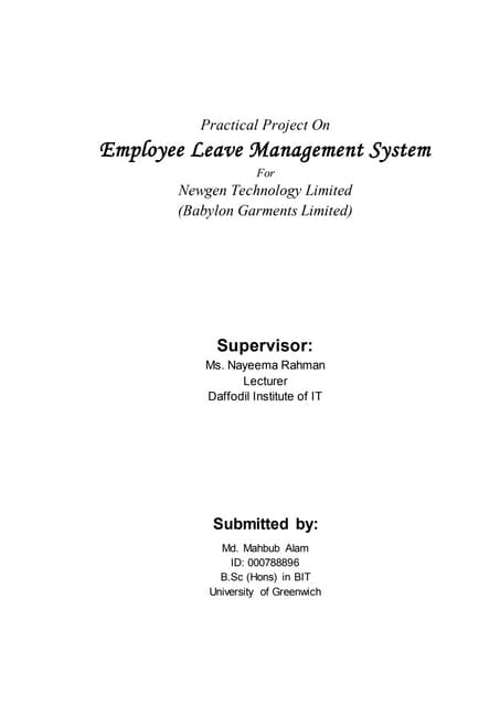 Leave Management System Documentation | DOCX | Computing | Technology & Computing