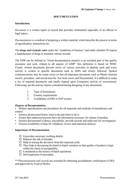 DOCUMENATION IN PHARMACEUTICAL INDUSTRY SAKSHI..pptx