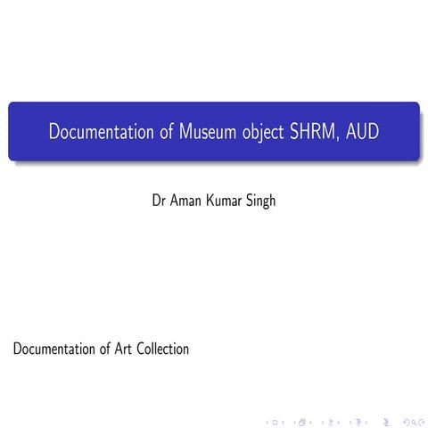 Documentation of Museum object, Computer based Accession | PDF