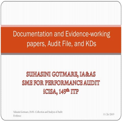 Documentation and evidence working papers, audit file | PPT