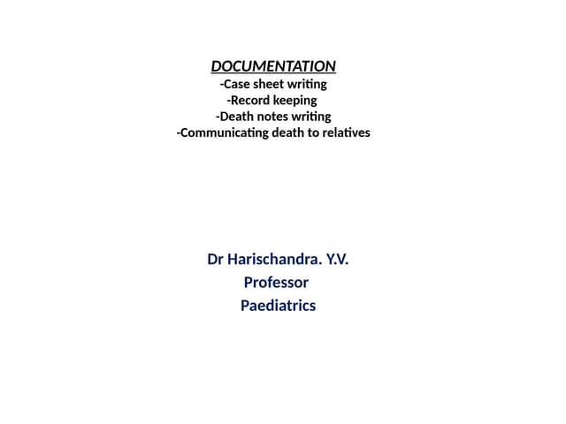 Documentation in Healthcare | PPTX