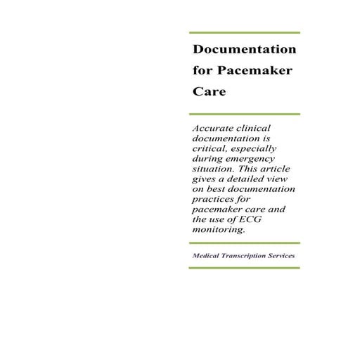 Documentation for Pacemaker Care | PDF