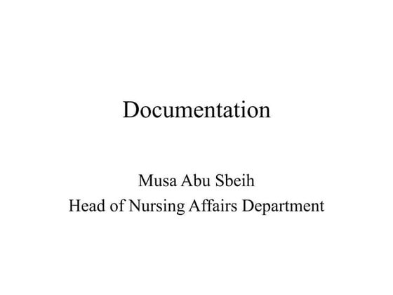 Nursing documentation ppt | PPTX