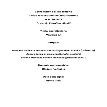 Documentazione palestra | PDF | Databases | Computer Software and Applications