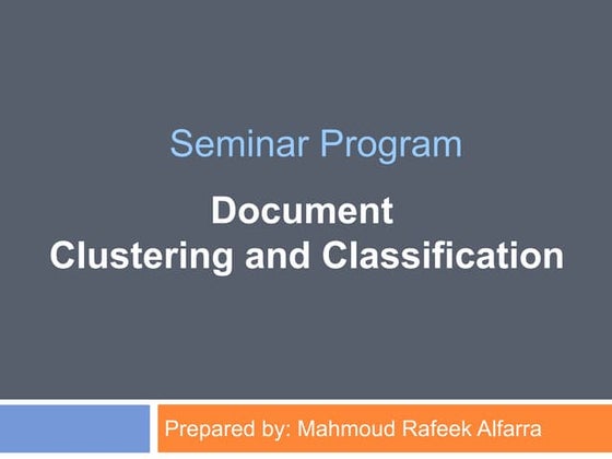 Document Classification And Clustering Ppt 