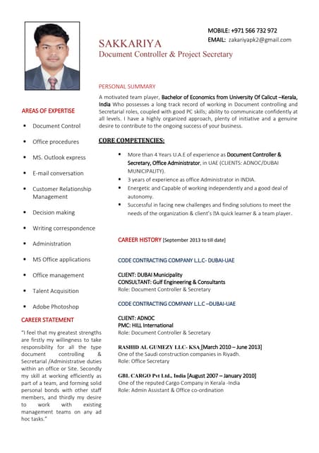 Muhammad shafiq cv document controller | PDF