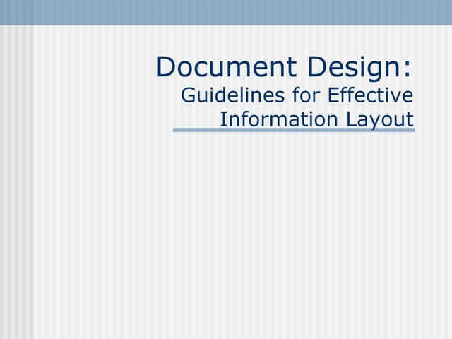 Five principles of document design | PPT
