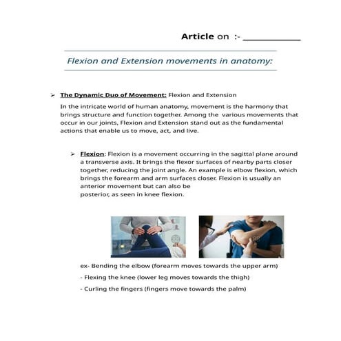 Flexion and extension movement in anatomy. | PDF