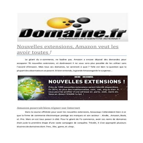 nouvelles extensions, nom de domaine et prix | DOCX | Web Hosting ...