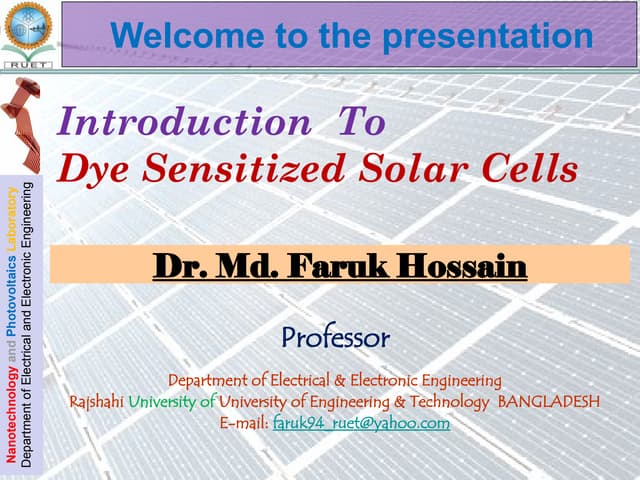 Dye-Sensitized Solar Cells | PPT