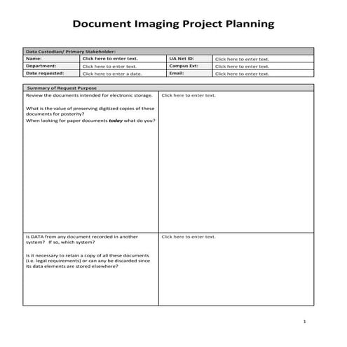 Document imaging project planning | DOCX