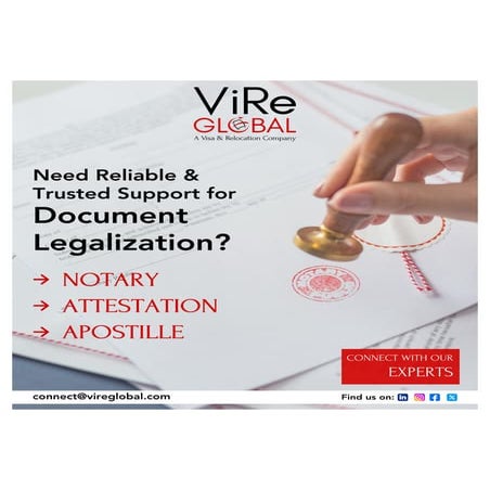 Solve Document Legalization hassle contact ViRe Global | PDF