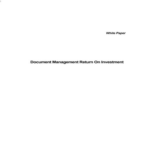 Document Management Return on Investment | PDF