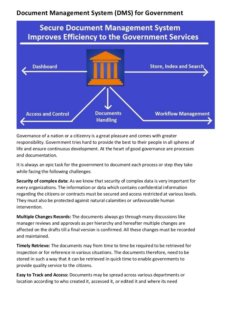 Document management system (dms) for government