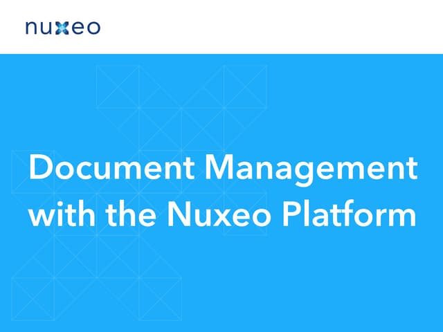 Document Management With The Nuxeo Platform Pdf Web Development