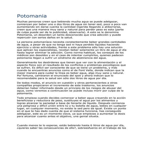 potomania | PDF