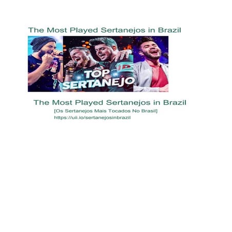 🎵🎶 The Most Played Sertanejos in Brazil | PDF
