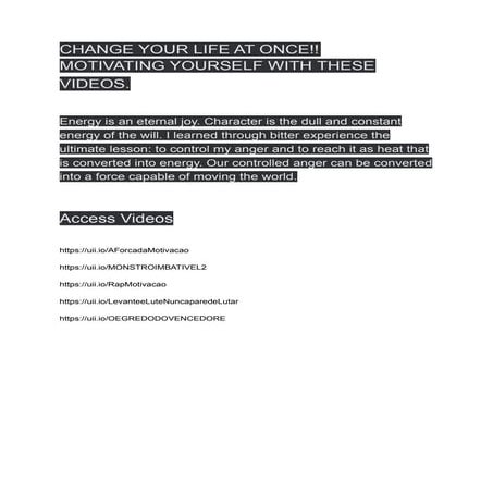 Change Your Life Once and For ALL. | PDF