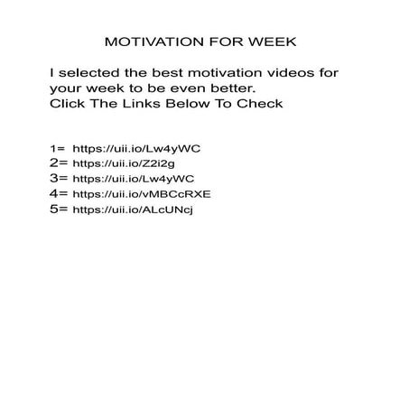 MOTIVATION FOR WEEK | PDF