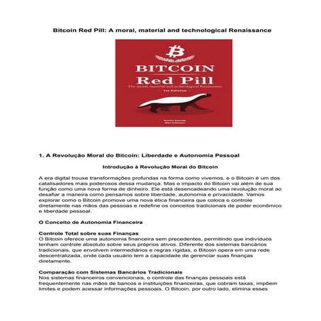 Bitcoin Red Pill: A moral, material and technological Renaissance | PDF
